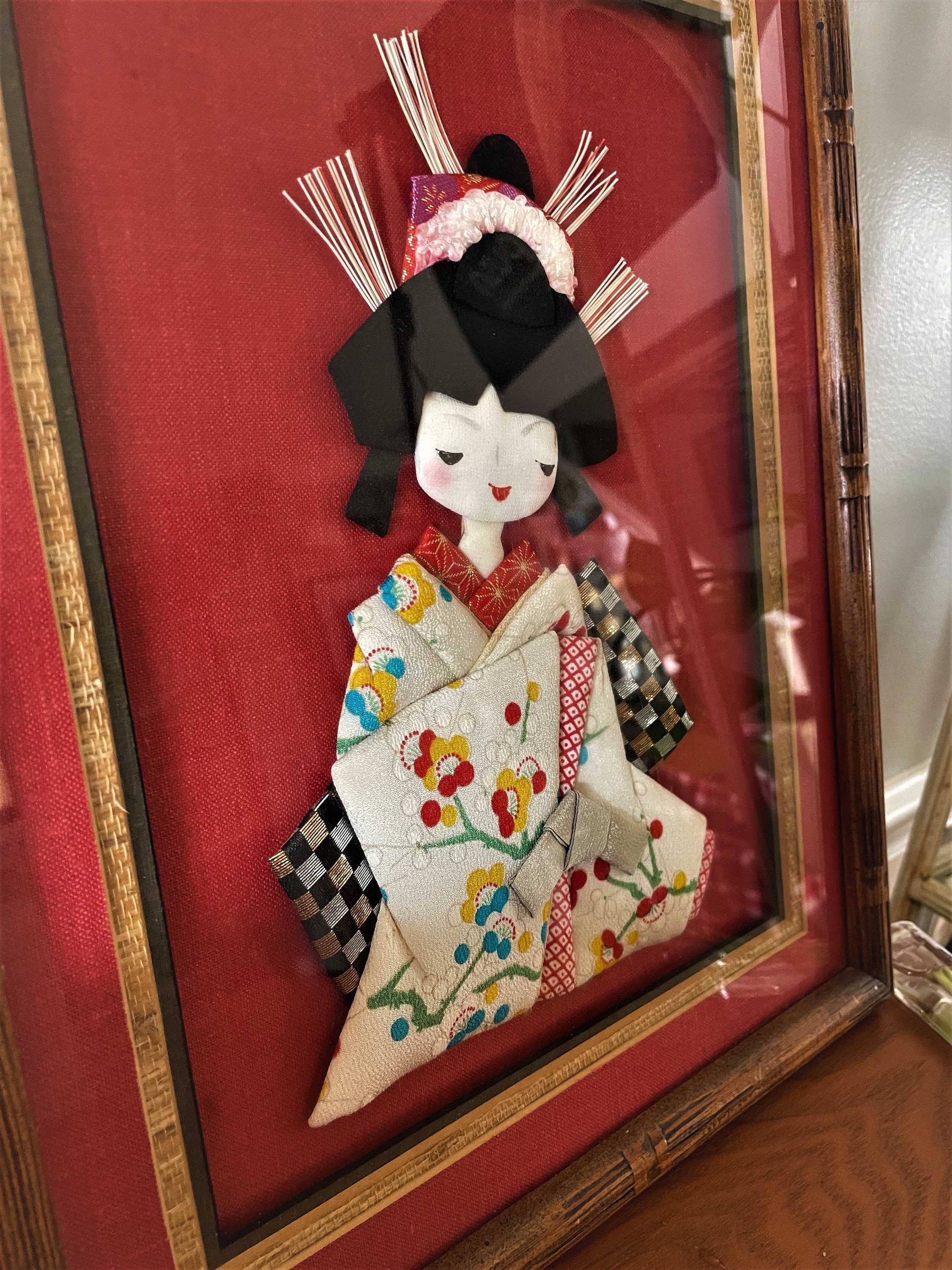 Vintage Japanese 3D Shadowbox Shadow Box Fabric 3D Wall Art | Etsy