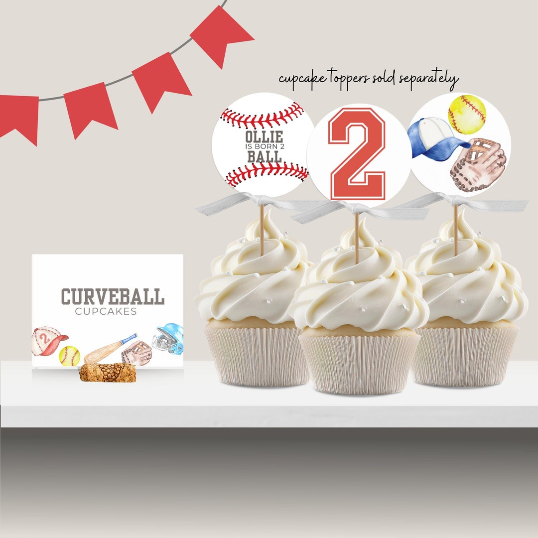 Born Two Ball Buffet Food Tent Cards | Serving Label, Platter Sign ...