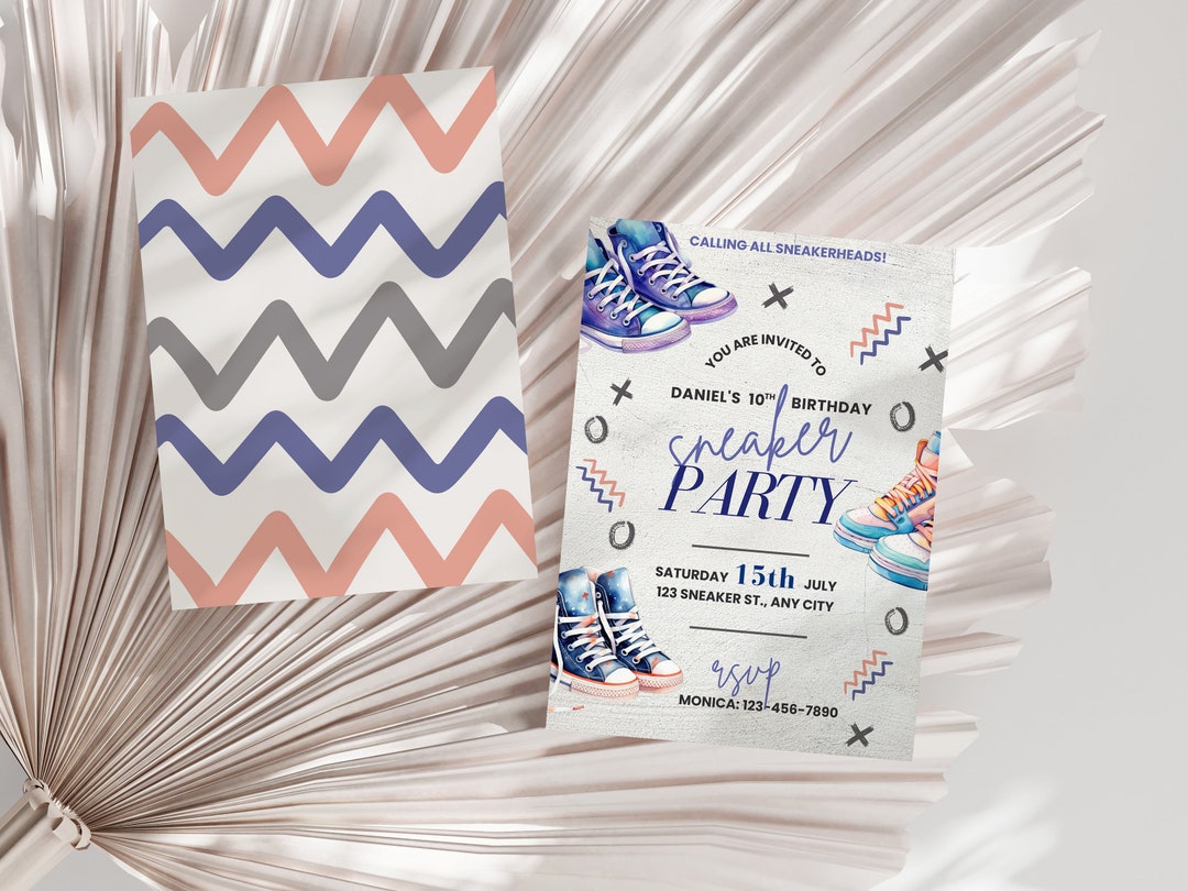 Sneaker Party Invitation Printable Invite Instant Download Template ...