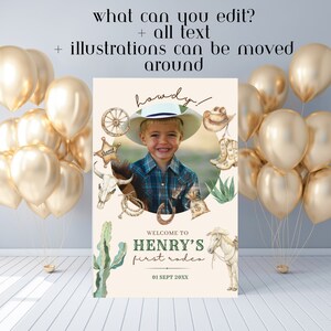 My First Rodeo Welcome Sign Photo | Editable Cowboy Wild Western ...