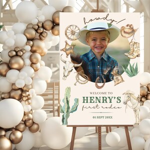 My First Rodeo Welcome Sign Photo | Editable Cowboy Wild Western ...