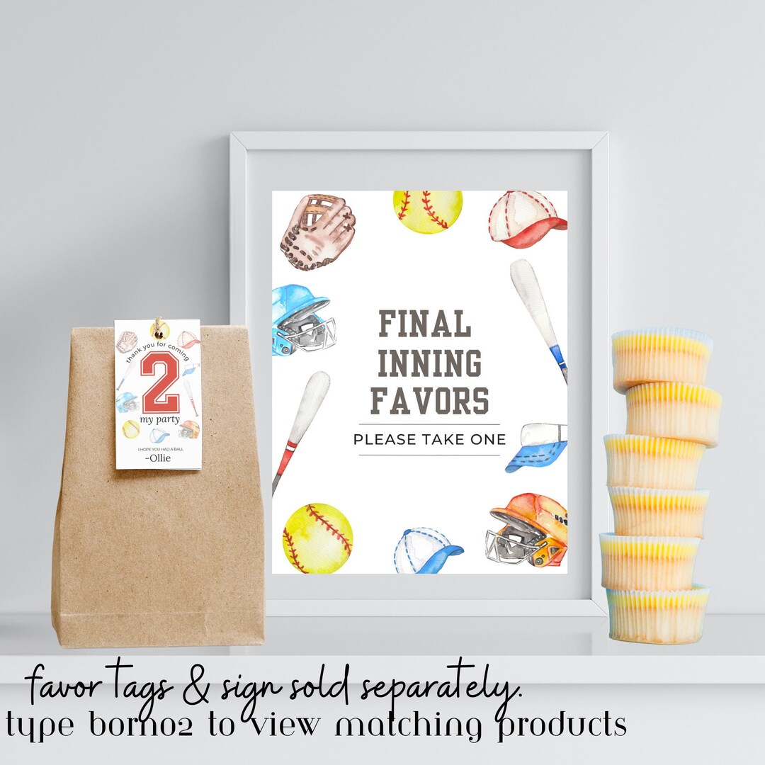 Born 2 Ball Party Signs, Posters Baseball, Softball, All-star Sports ...