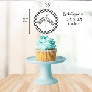 Racing Party Birthday Cupcake Toppers | Blue Vintage Watercolor Car ...