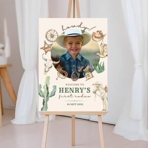 My First Rodeo Welcome Sign Photo | Editable Cowboy Wild Western ...