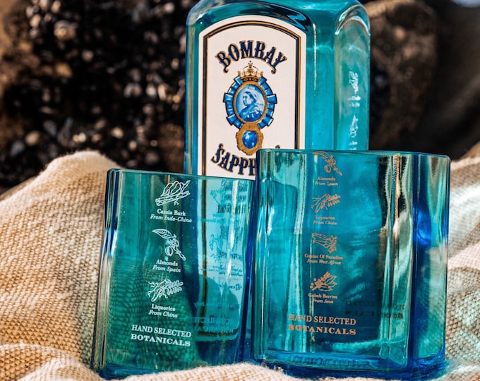 Pair of Bombay Sapphire Gin Glasses: Personalised Gin Glass Christmas ...