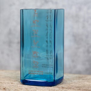 Upcycled Bombay Sapphire Sunset Tall Glass; Personalised Gin Glass, Gin ...