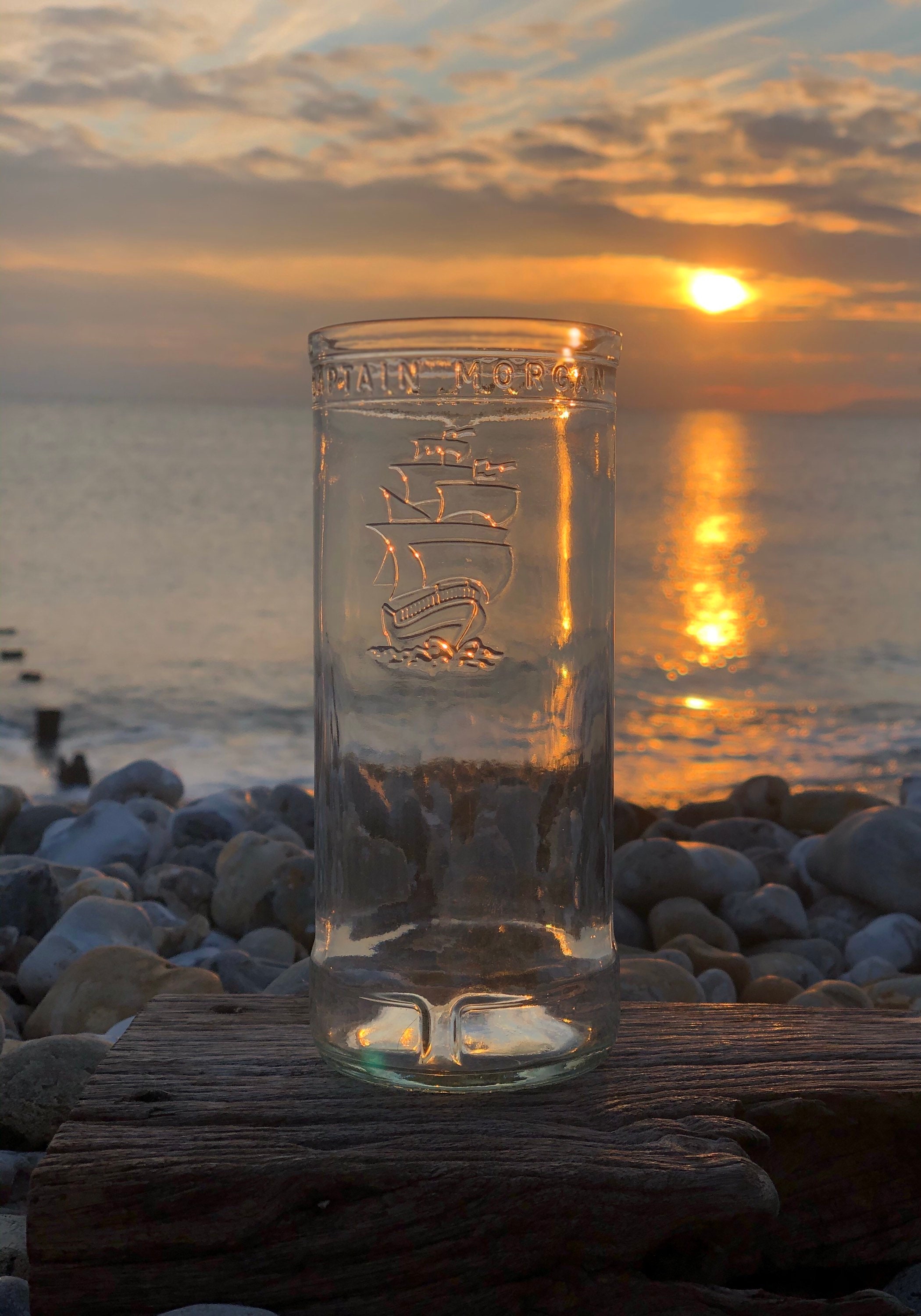 Upcycled Captain Morgan Glass Dad's Glass Christmas - Etsy