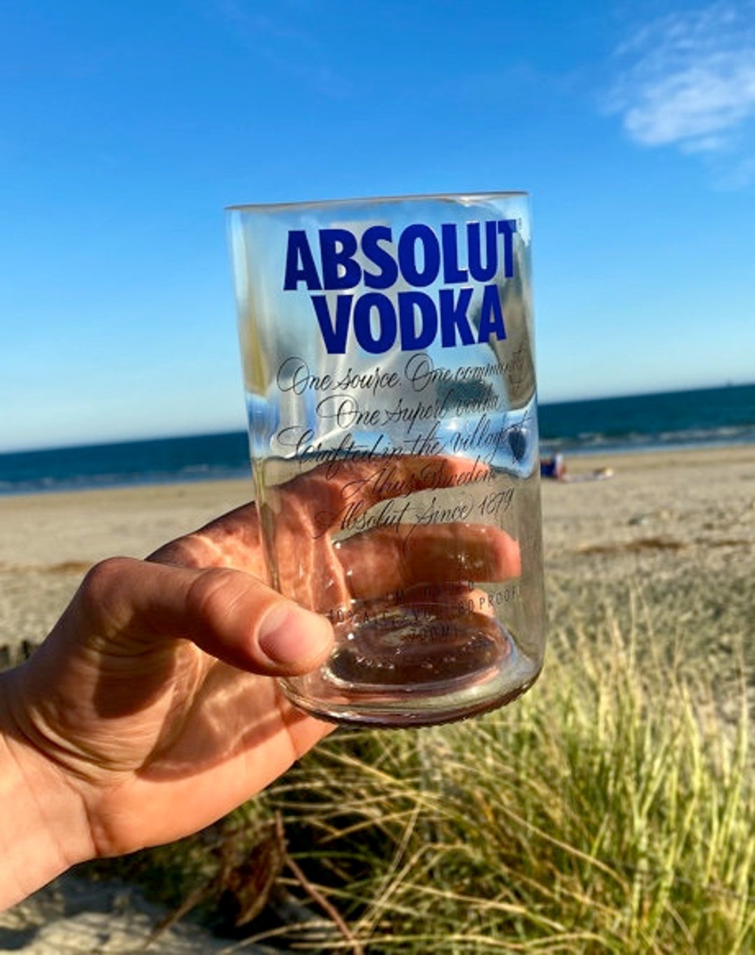 Upcycled Absolut Vodka Glass Unique Vodka Lovers Gift, Vodka Bottle ...
