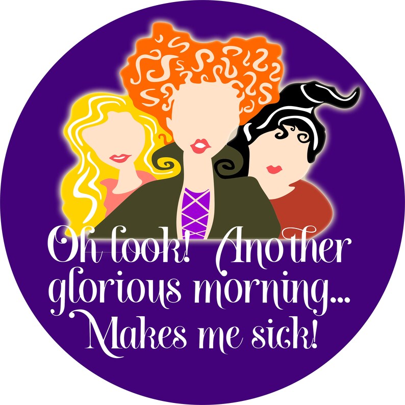 Hocus Pocus Another Beautiful Morning Round Door Hanger | Etsy