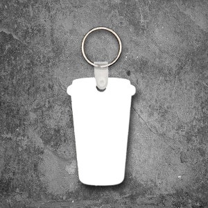 Dye Sublimation Coffee Cup Shaped MDF Keychain Mockup for - Etsy