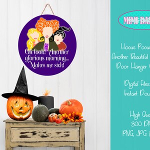 Hocus Pocus Another Beautiful Morning Round Door Hanger - Etsy
