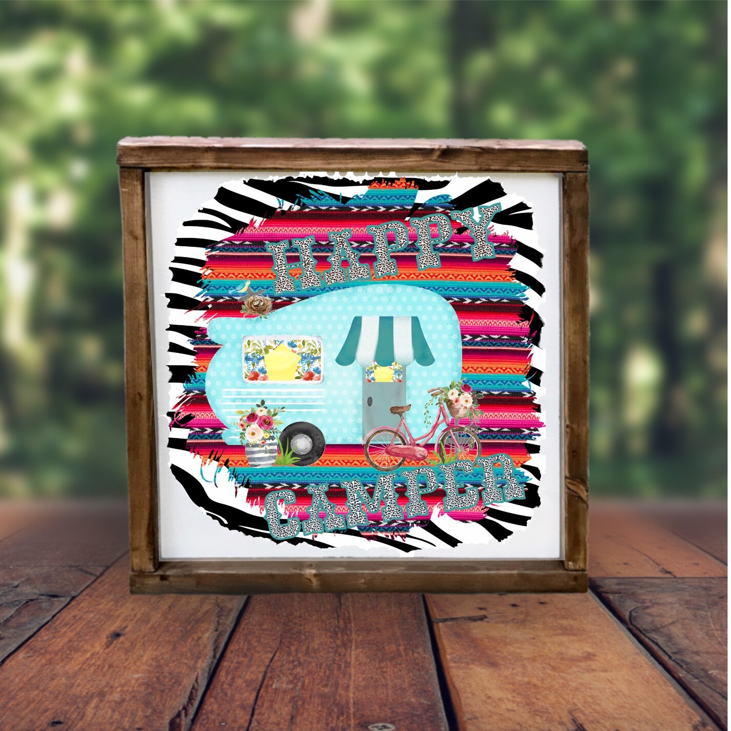 Happy Camper Clipart Zebra Print Serape Clipart Transparent | Etsy