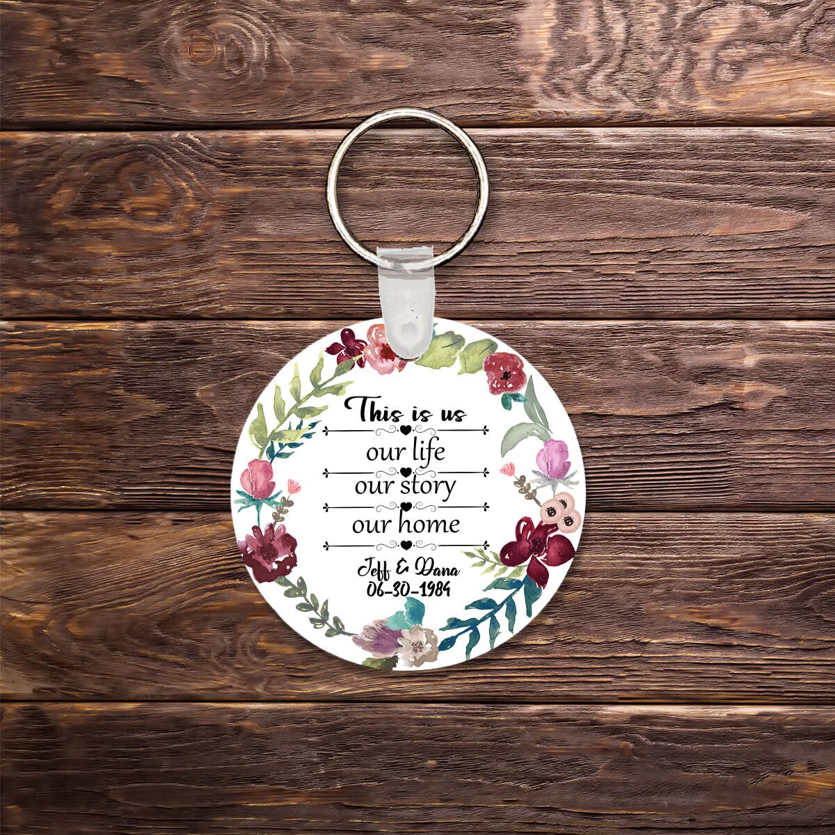 Dye sublimation round shaped MDF keychain mockup for Aparecium | Etsy