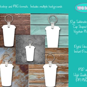 Dye Sublimation Coffee Cup Shaped MDF Keychain Mockup for - Etsy