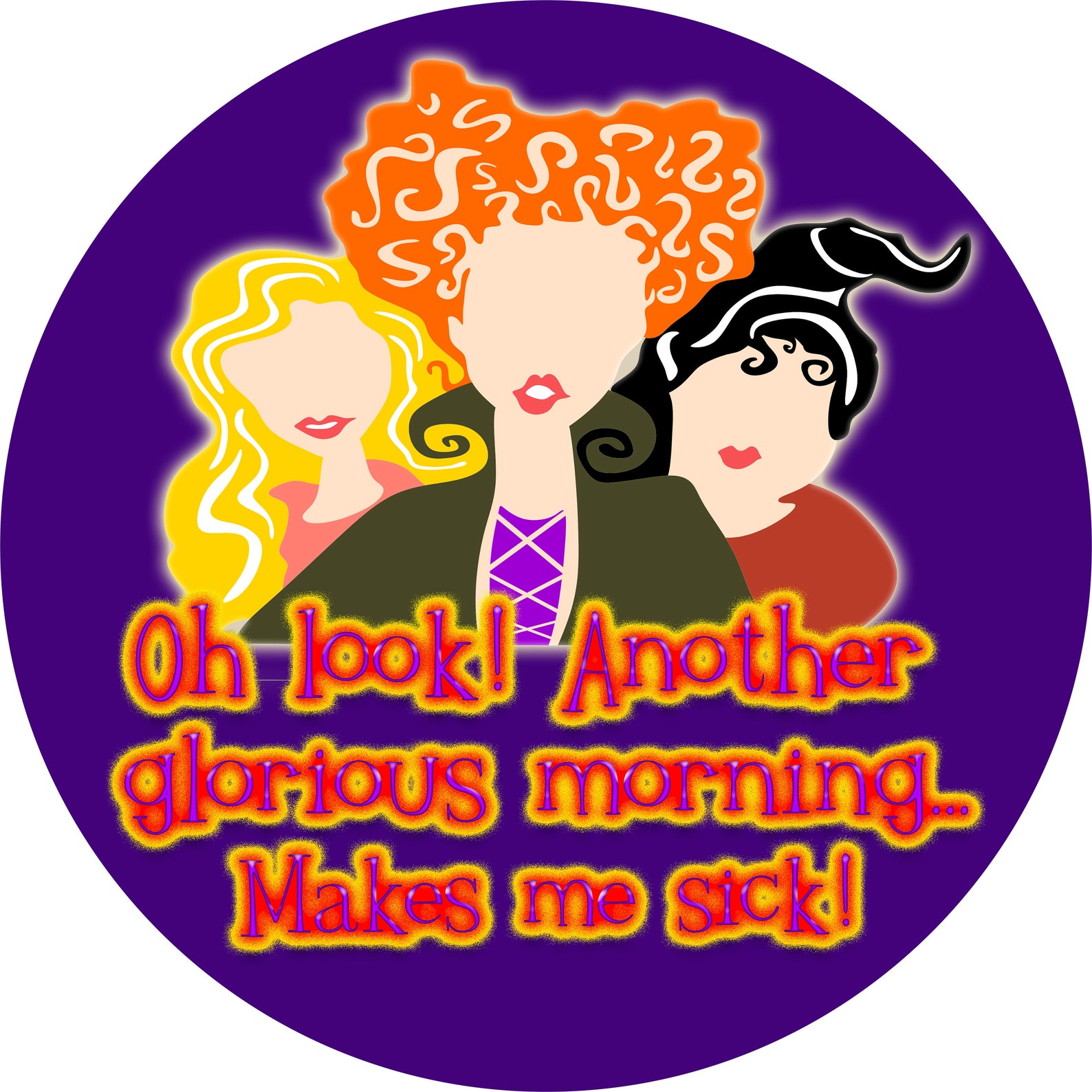 Hocus Pocus Another Beautiful Morning Round Door Hanger | Etsy