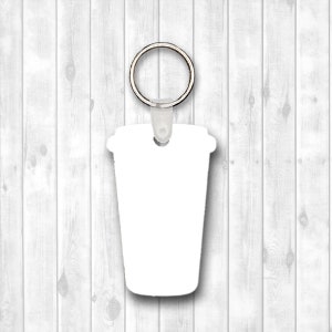 Dye Sublimation Coffee Cup Shaped MDF Keychain Mockup for - Etsy