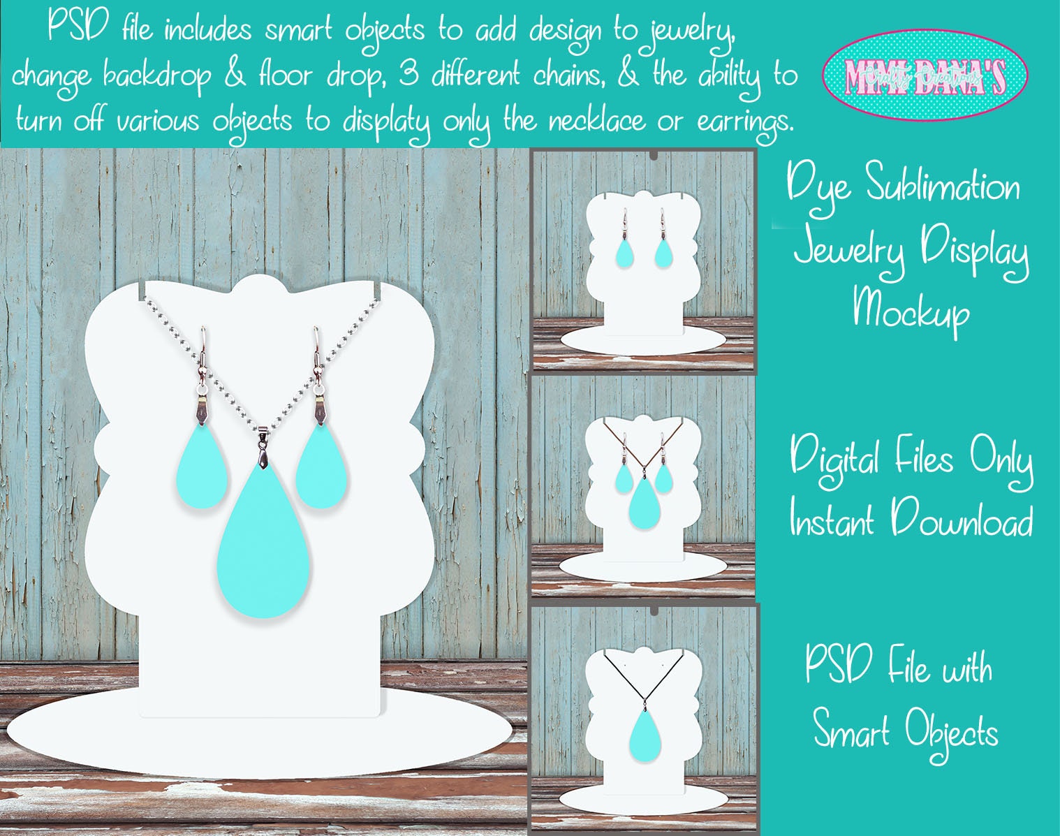 Dye Sublimation Jewelry Display Mockup for Aparecium Design | Etsy