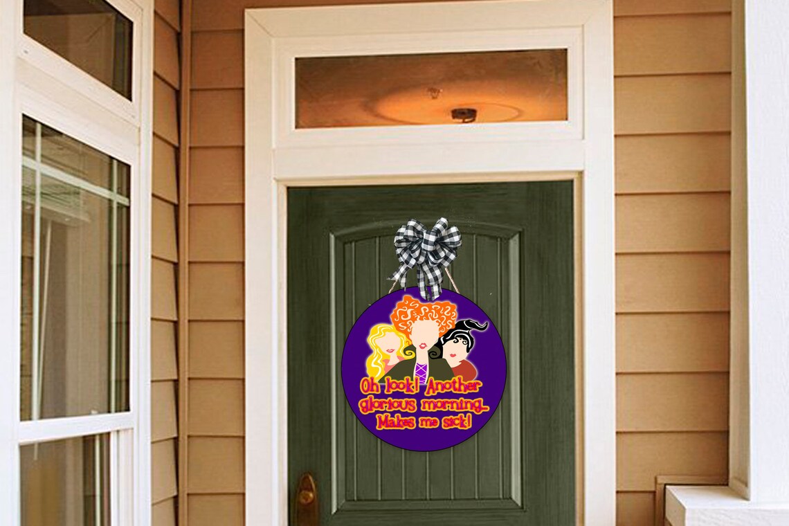 Hocus Pocus Another Beautiful Morning Round Door Hanger | Etsy