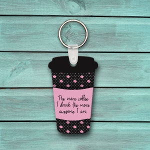 Dye Sublimation Coffee Cup Shaped MDF Keychain Mockup for - Etsy