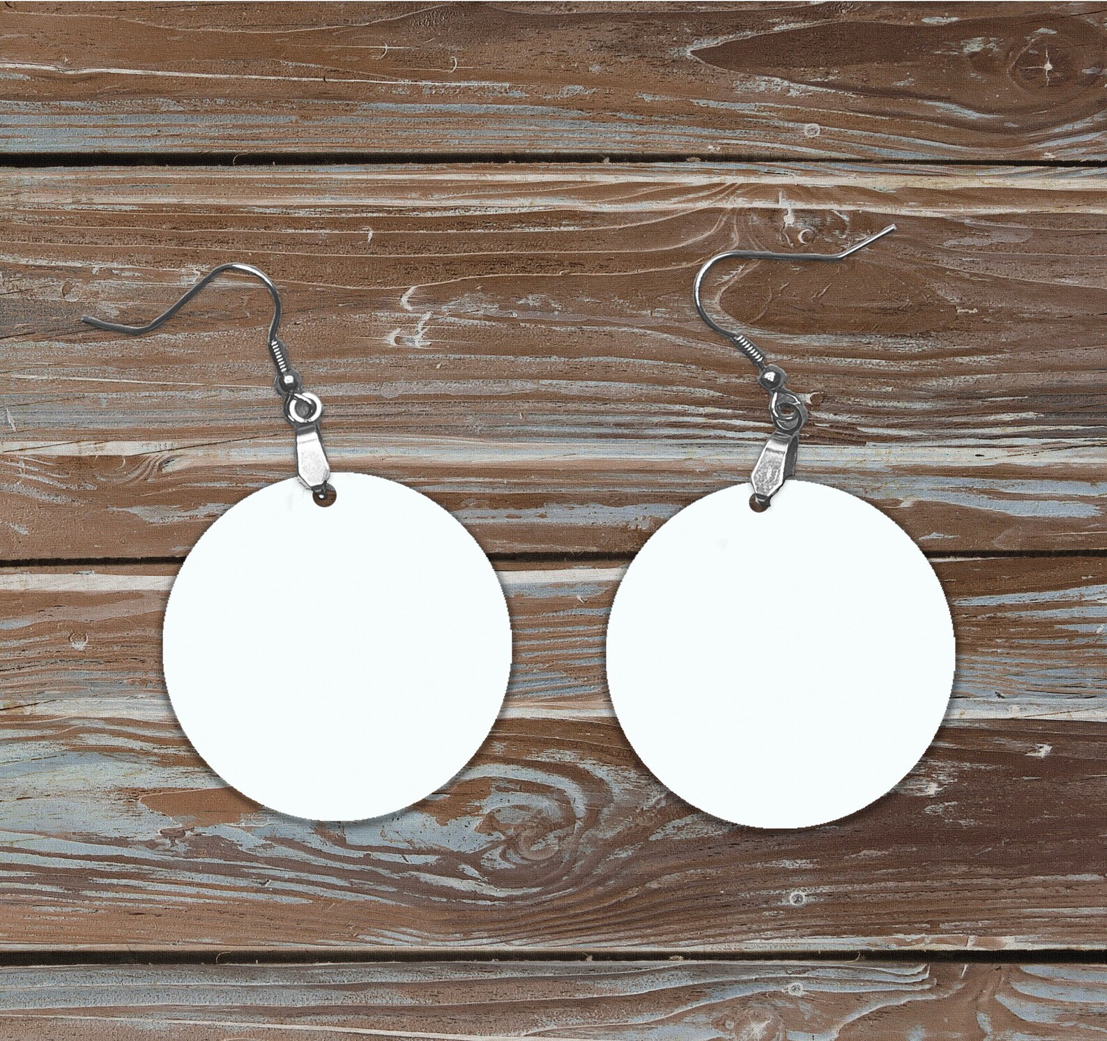 Dye sublimation 1.25 inch round MDF earring mockup with | Etsy