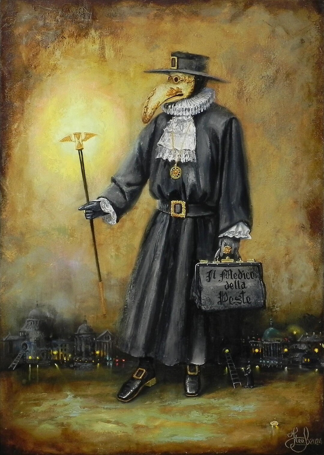 Surreal Artwork Painting for Sale Image of a Venetian Doctor Painting ...