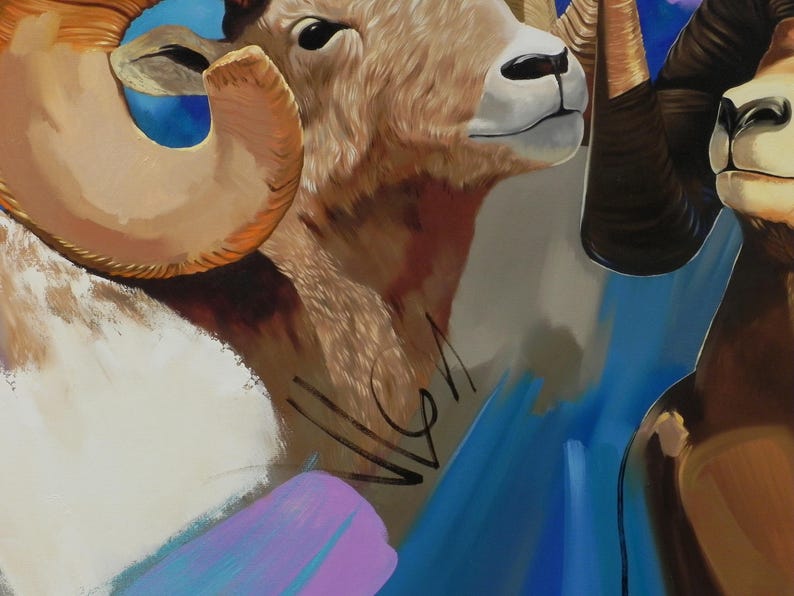 Animal Original Artwork Large Painting for Living Room Bedroom Bright ...
