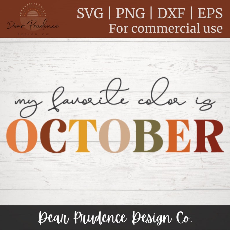 October SVG My Favorite Color is October SVG Fall SVG | Etsy