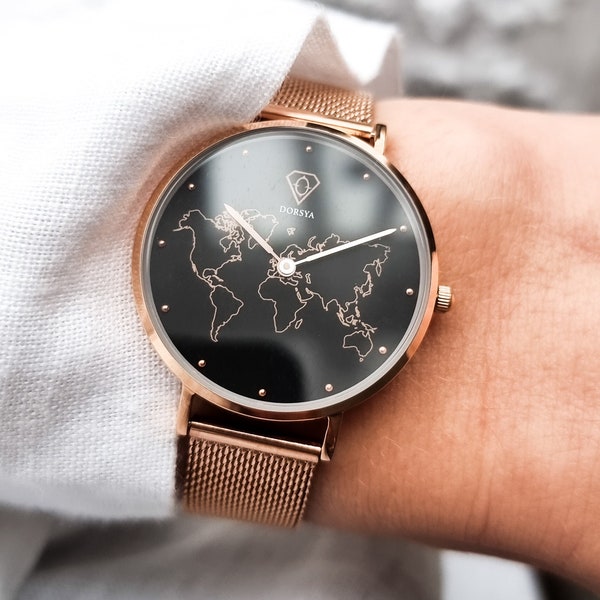 World Map Watch - Etsy