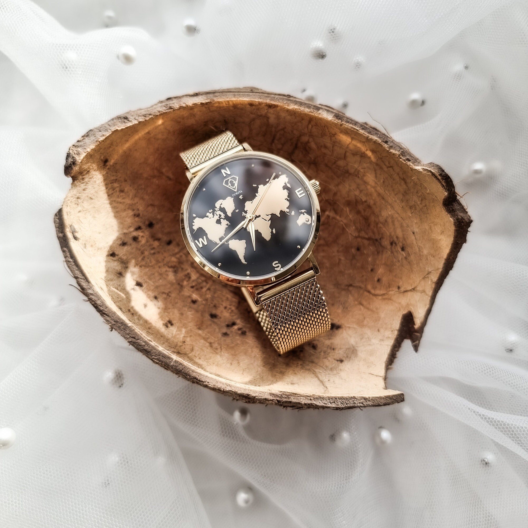 Gold World Map Watch,stylish World Map Dial,statement Watch,unique ...