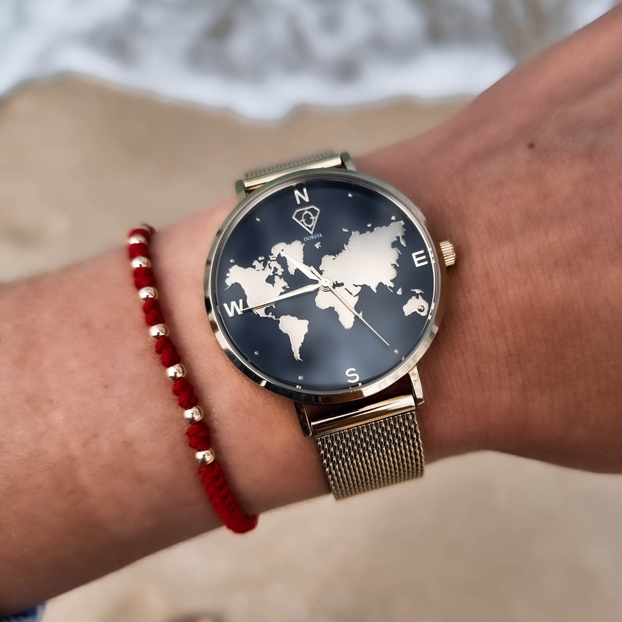 Gold World Map Watch,stylish World Map Dial,statement Watch,unique ...