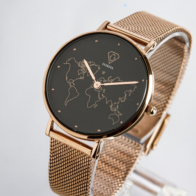 Women World Map Watch, Wanderlust Watch, Travel Watch, Ladies Watch ...