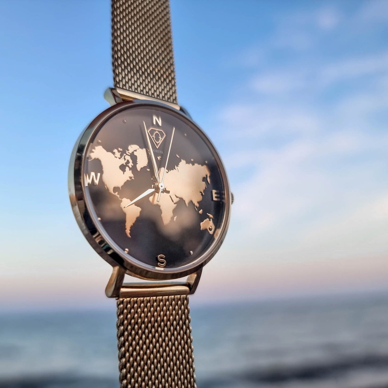 World Map Watchtraveller Watchrose Gold Watchworld Map - Etsy UK