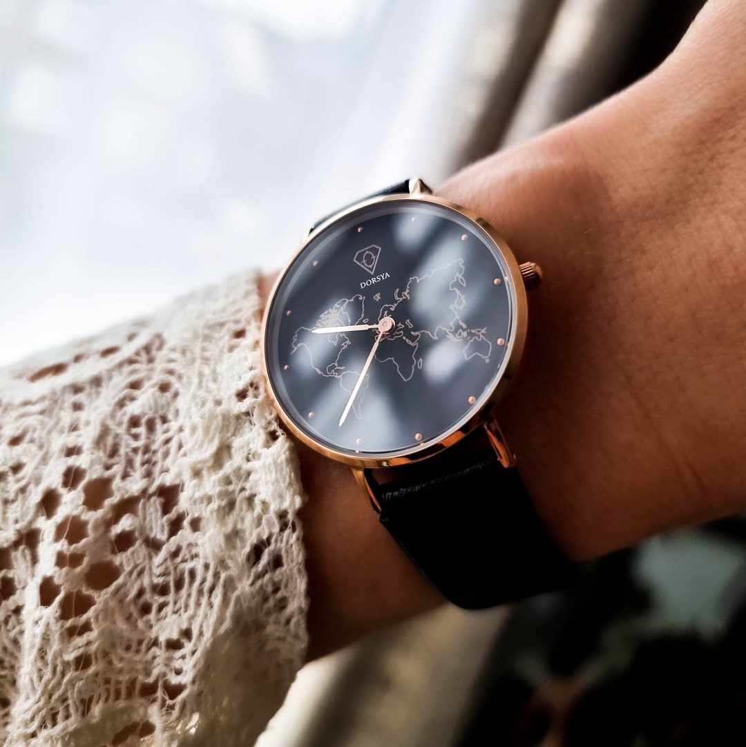 Women World Map Watch Wanderlust Watch Travel Watch Ladies - Etsy