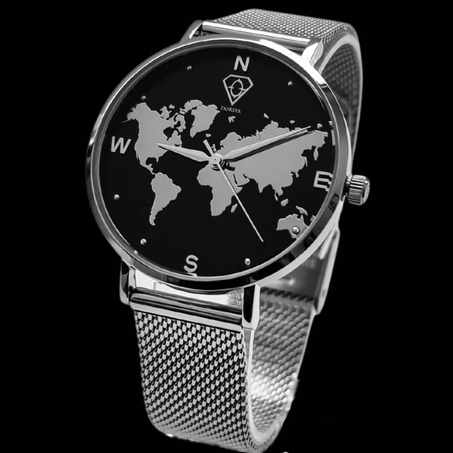 World Map Watch Wanderlust Watch Silver Watch World Map - Etsy