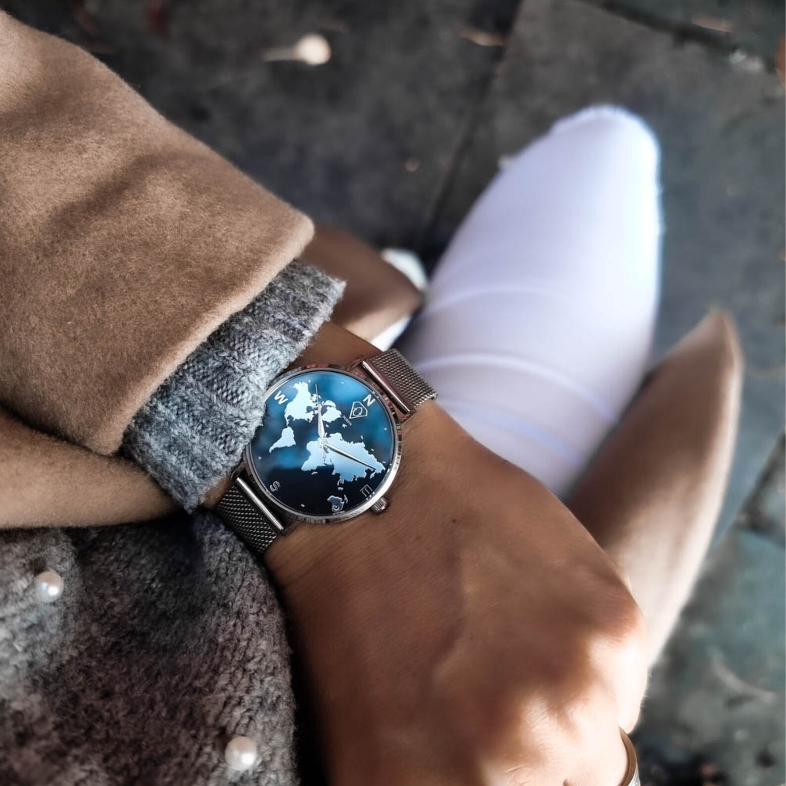 World Map Watch, Wanderlust Watch, Silver Watch, Wanderlust Accessory ...
