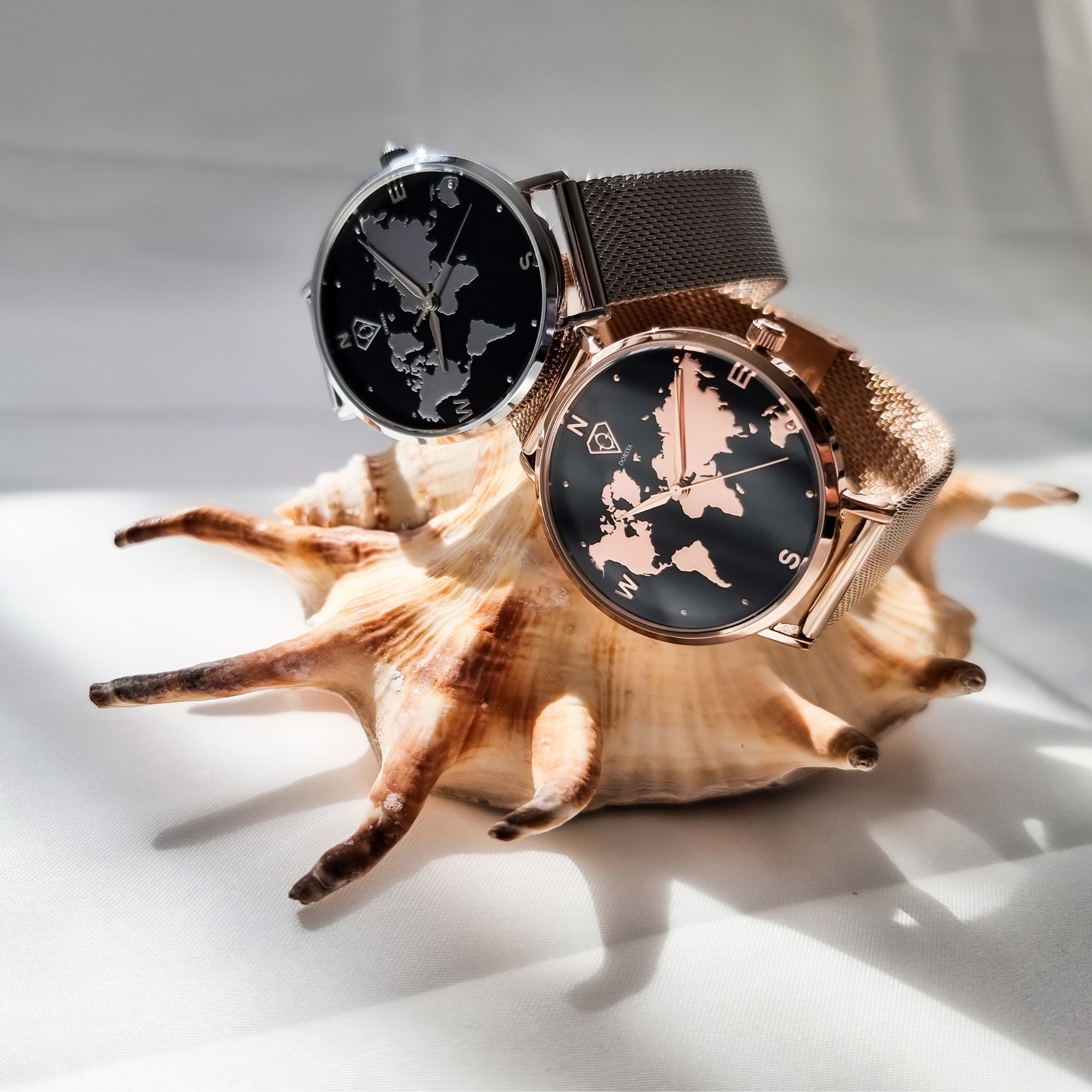 World Map Watchtraveller Watchrose Gold Watchworld Map - Etsy UK