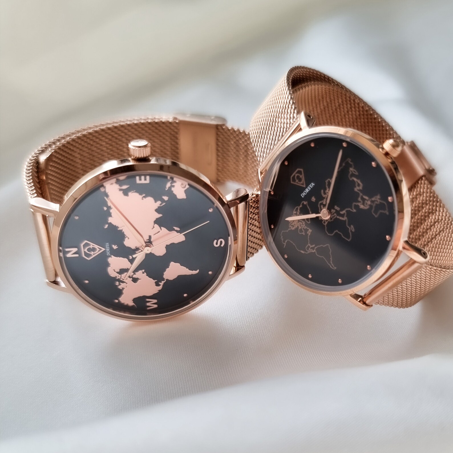 World Map Watchtraveller Watchrose Gold Watchworld Map - Etsy UK