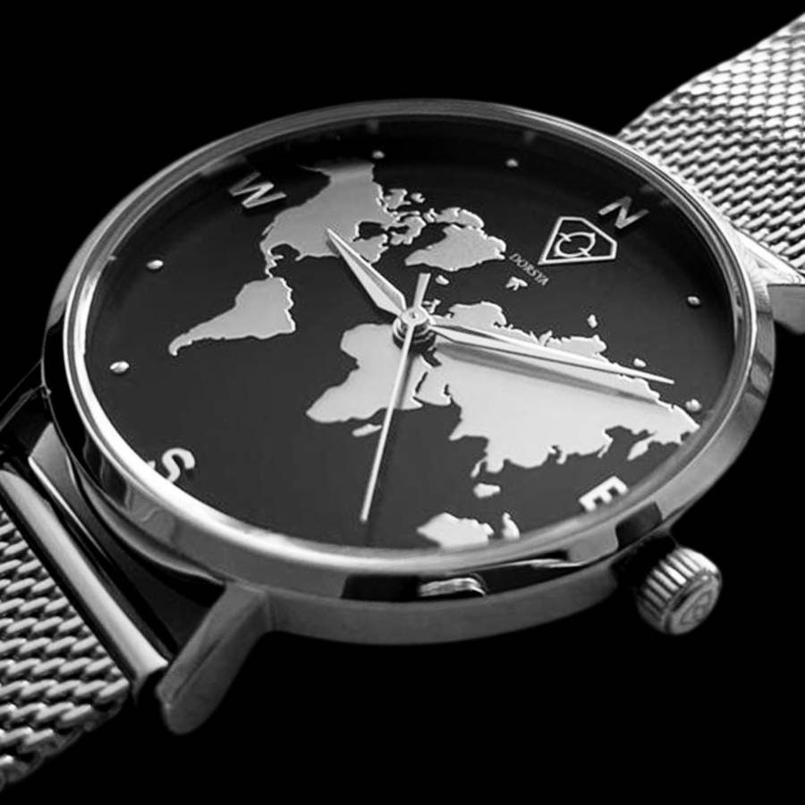 World Map Watch Wanderlust Watch Silver Watch World Map - Etsy