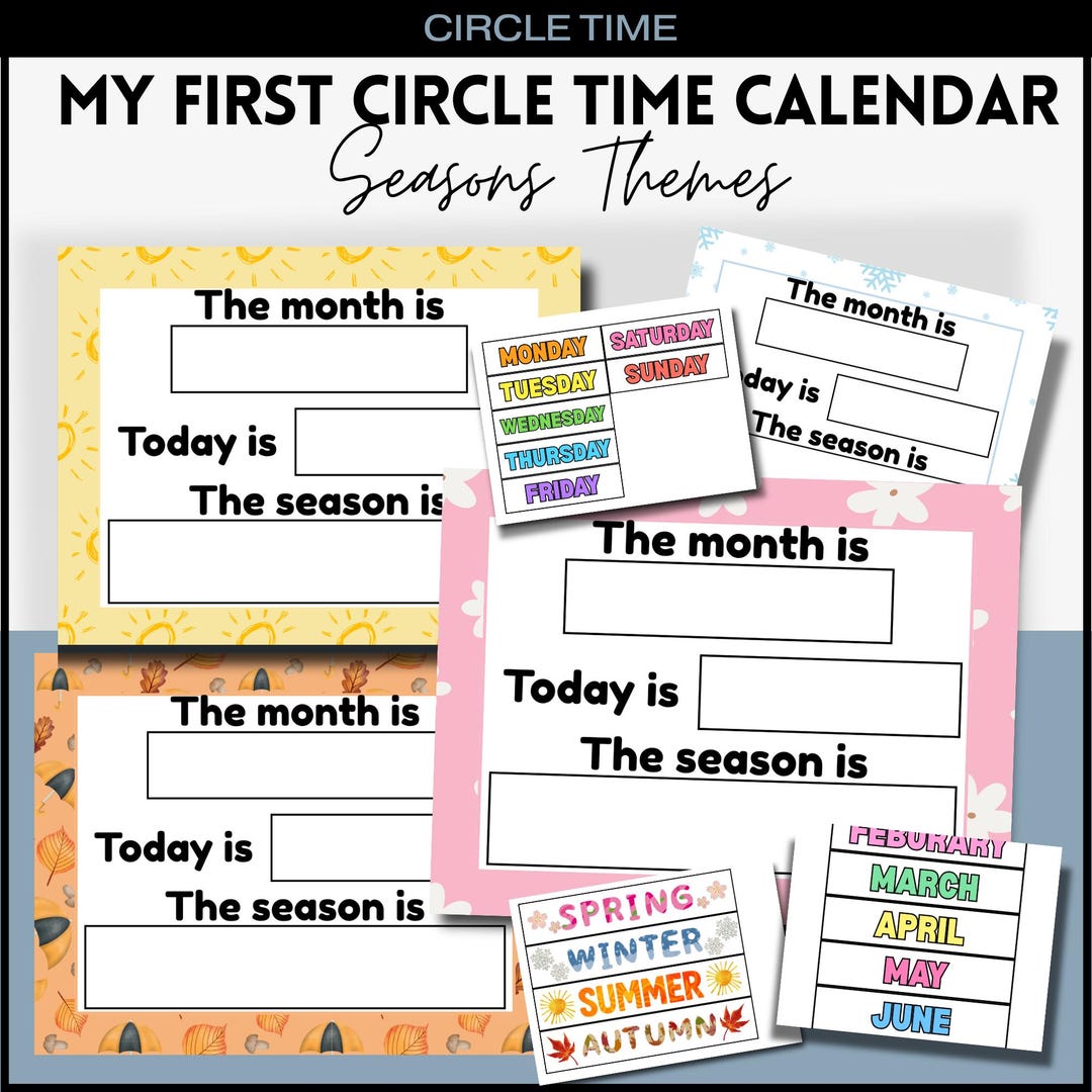 Preschool & Toddler-friendly Circle Time Calendar Printable - Colorful ...