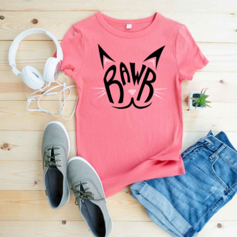 Cat RAWR Text Meow SVG Cut File Cricut Silhouette Vinyl - Etsy