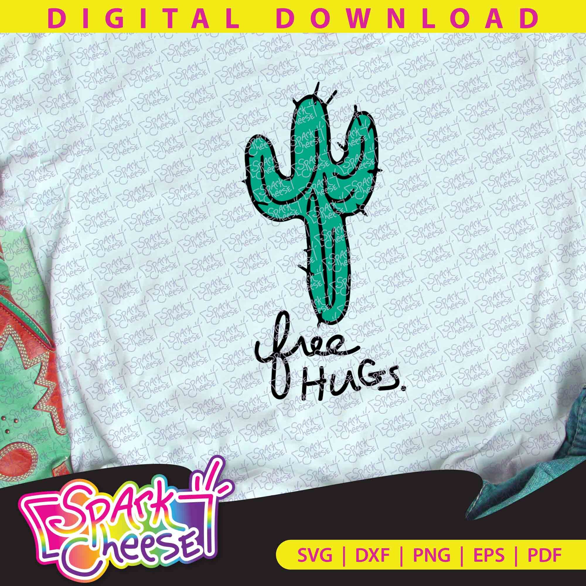 Free Hugs Cactus SVG cut file for Cricut Silhouette vinyl | Etsy