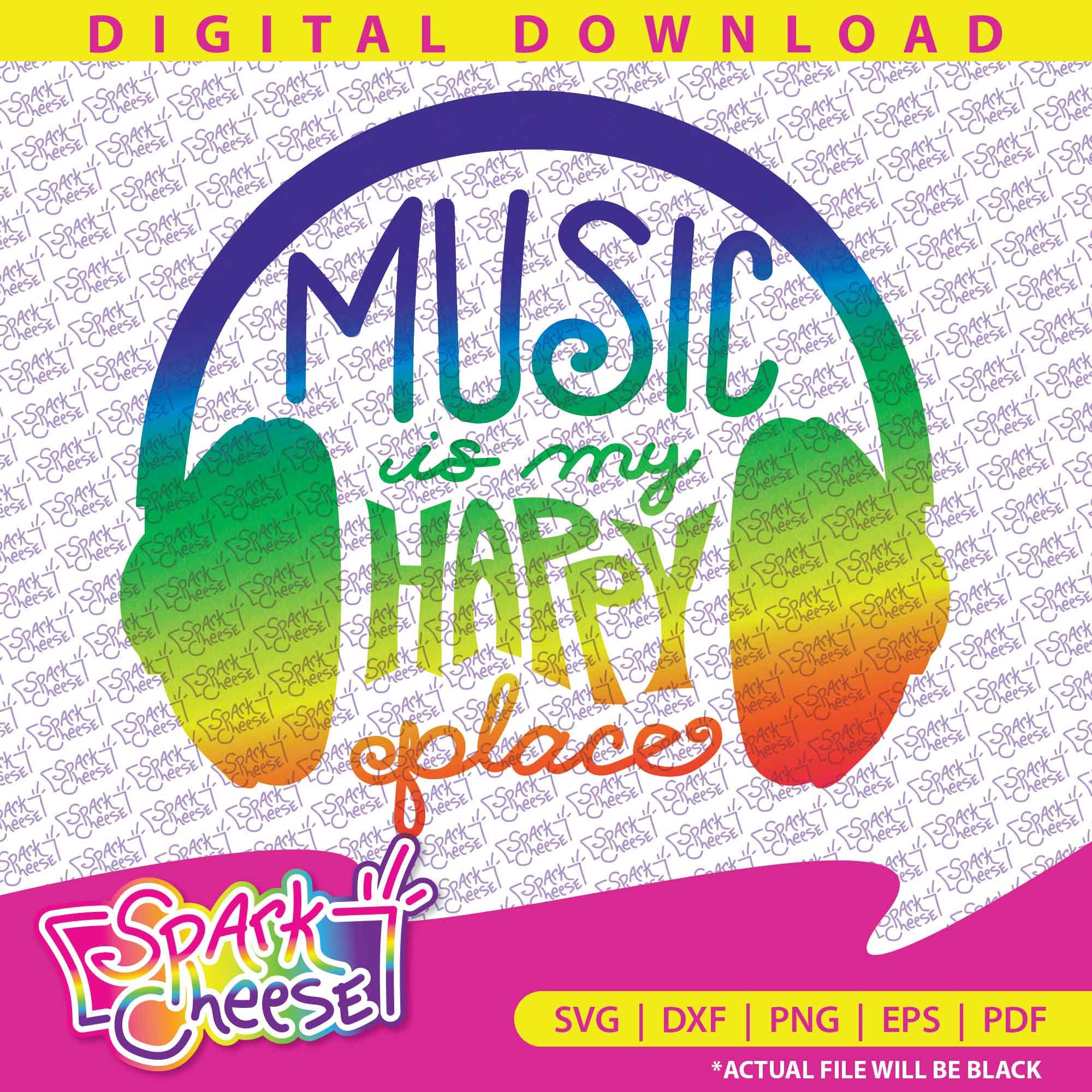 Music is My Happy Place SVG Pdf Dxf Eps Png | Etsy