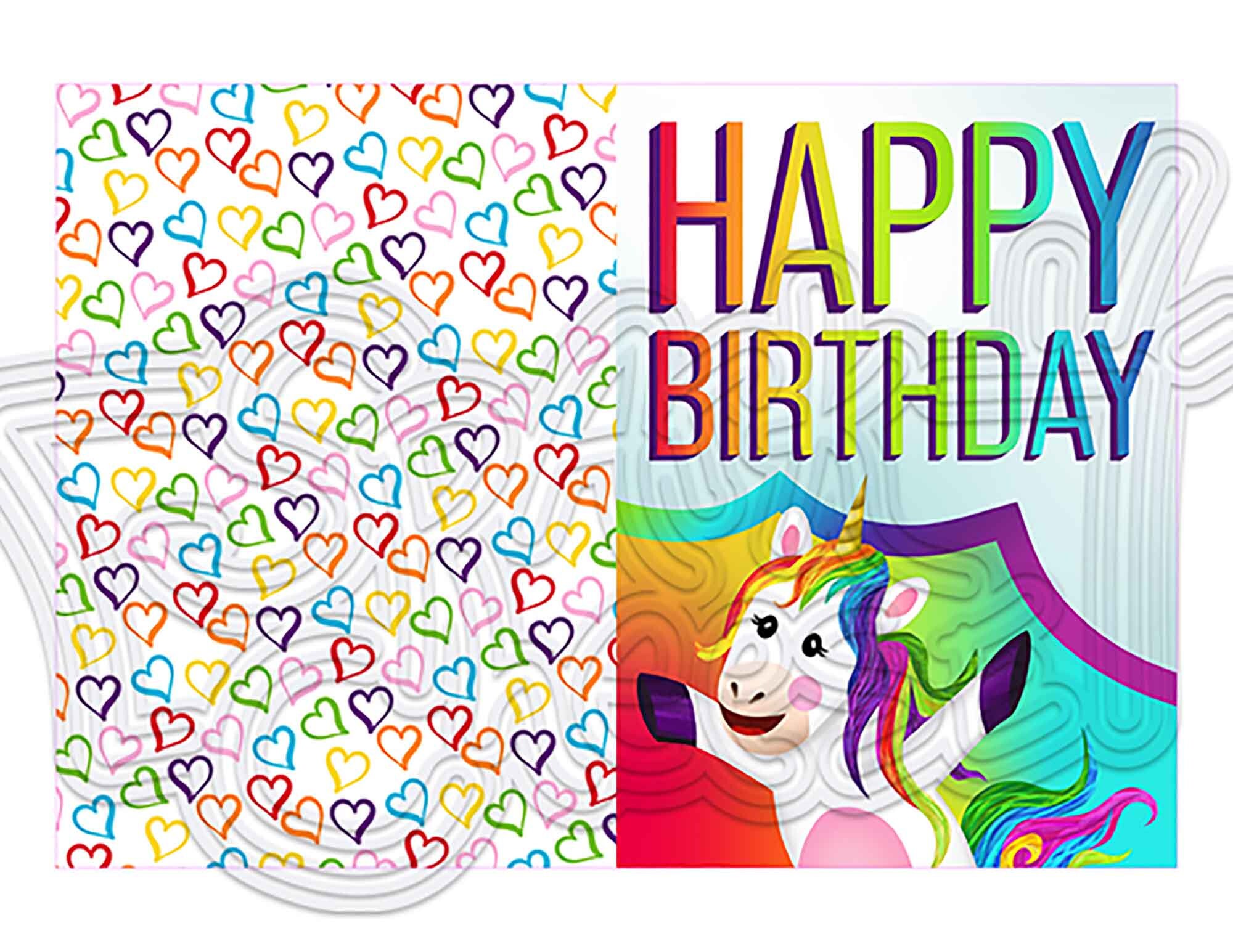 Printable Unicorn Happy Birthday Card Instant Download Greeting Card ...
