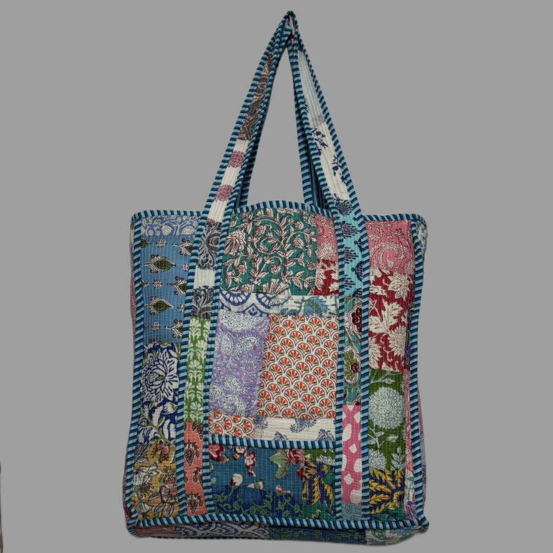 Patchwork Handmade Shoulder Cotton Quilted Tote Bag Beautiful Large Multicolor Eco Friendly ...
