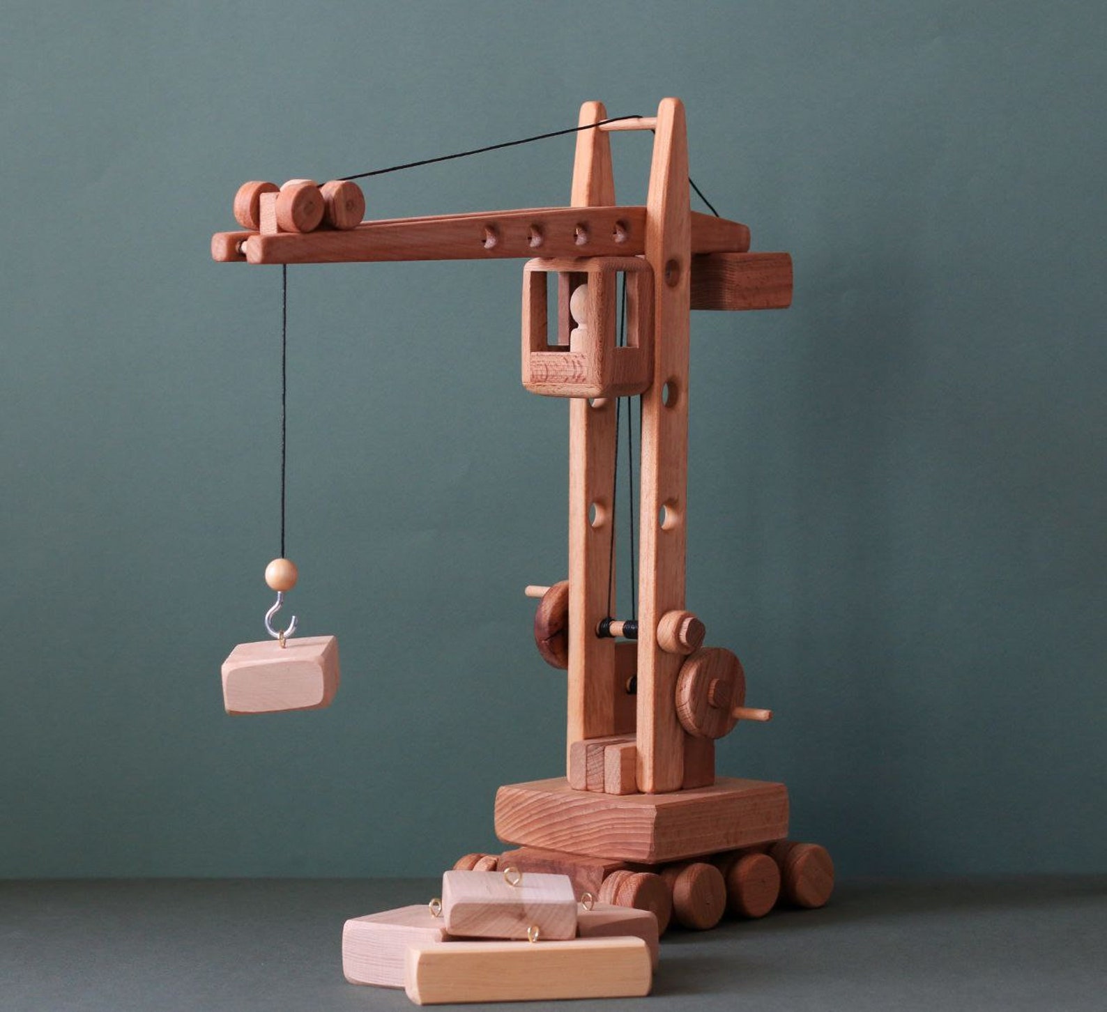 Wooden toy crane for kids / eco-friendly toy / Montessori toys | Etsy