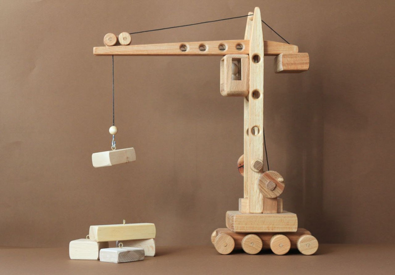 Wooden toy crane for kids / eco-friendly toy / Montessori toys | Etsy