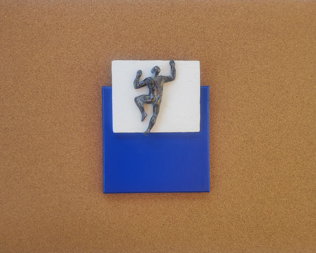 Bronze Climber Sculpture: Dual-color Wall Art Figurine - Etsy