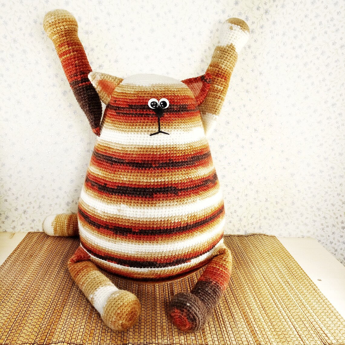 Tabby fat cat plush cats softie stuffed cat plush amigurumi | Etsy