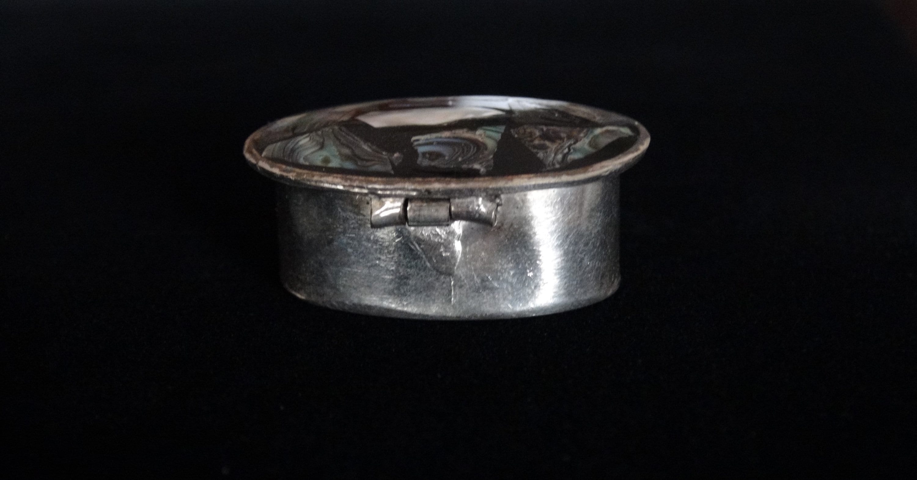 Vintage Abalone Pill Box Alpaca Silver - Etsy