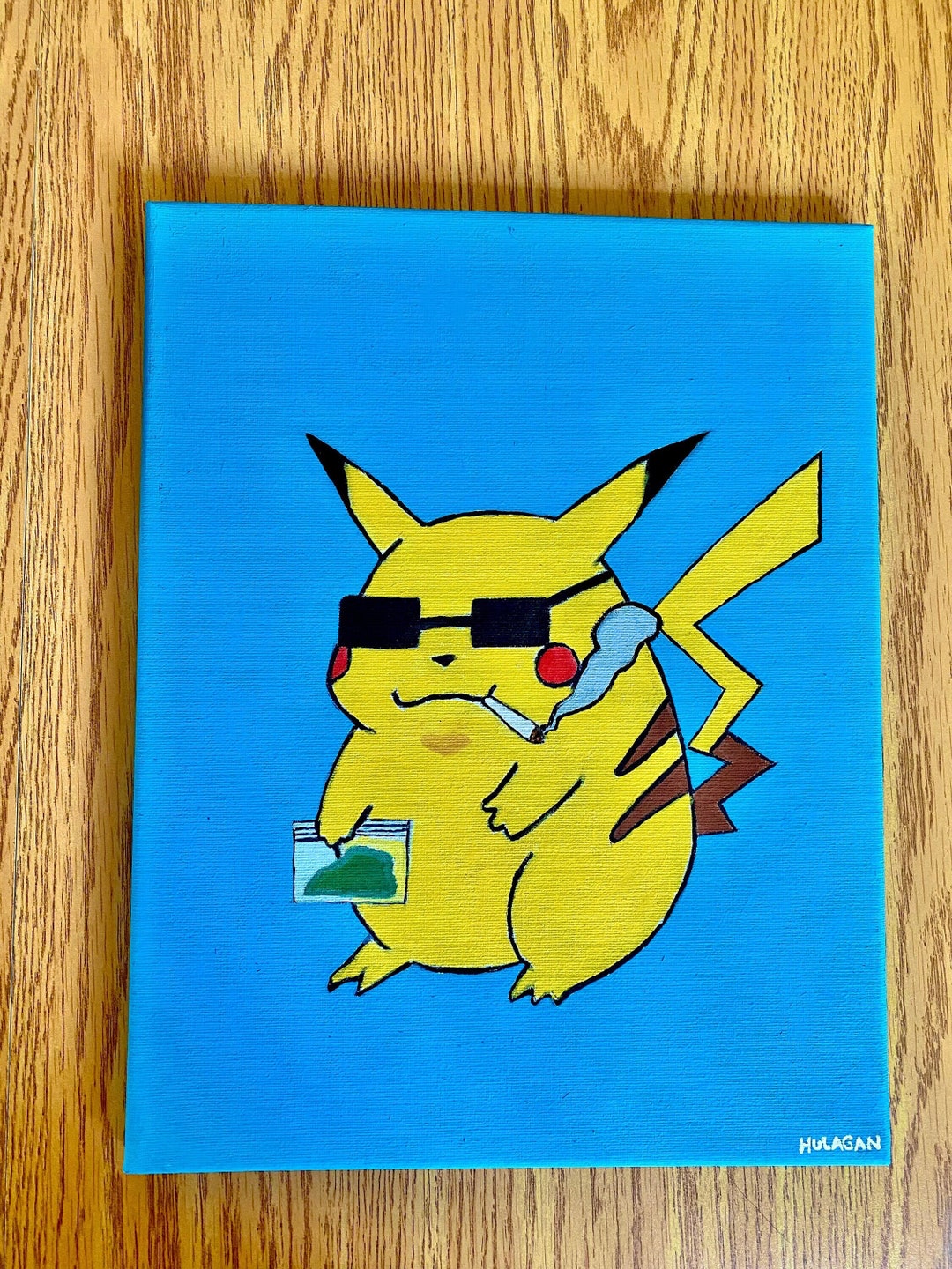 Pikachu Smoking Weed Acrylic Painting - Etsy